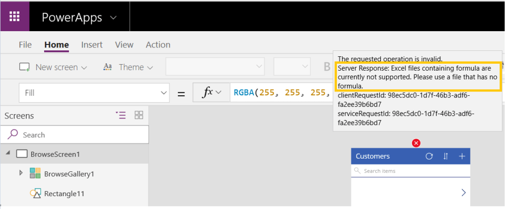 Powerapps Error While Connecting To Excel Data Source Rajeev Pentyala Technical Blog On