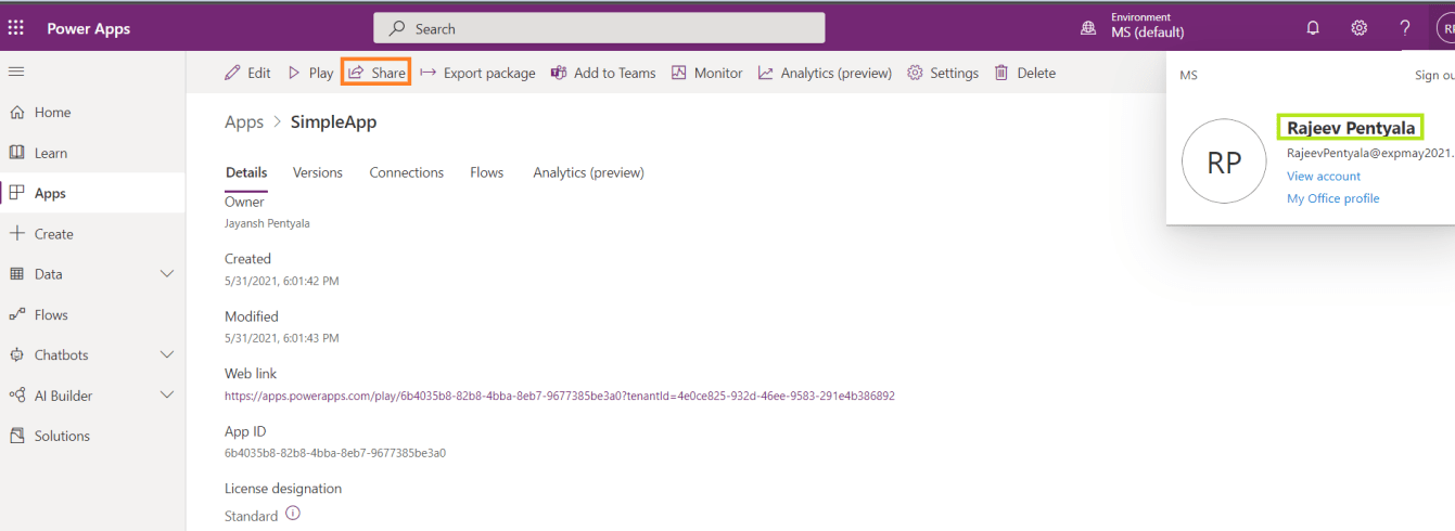 Power Apps | Sharing | Restrict ‘Everyone in Environment’ option using ...