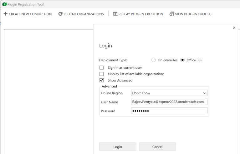 Plugin Registration Tool | Connect to environment directly by skipping ...