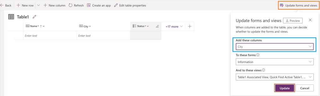 Model driven app | Update forms and views using table designer (preview ...