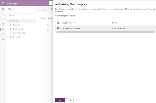 [Step by Step] Access team templates can be added in a Dataverse ...