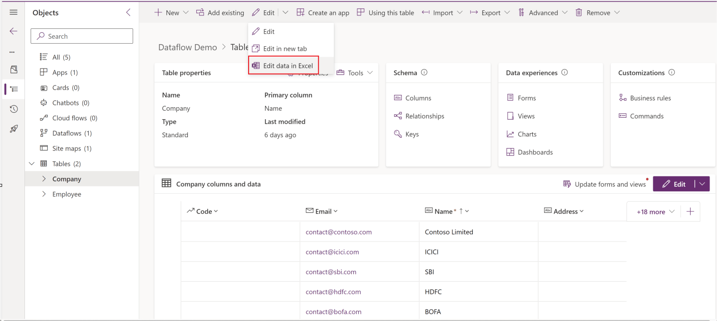 Dataverse | Edit table data in Excel and publish it back to Dataverse ...