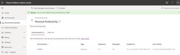 Power Platform | Managed Environments | Environment groups | Rajeev ...