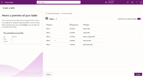 Dataverse | Create a new table from a CSV/Excel | Rajeev Pentyala - Microsoft Power Platform