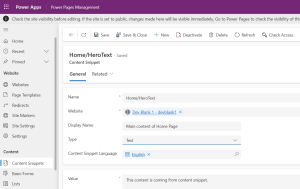Power Pages | Using ‘Content Snippets’ with Liquid – Rajeev Pentyala ...