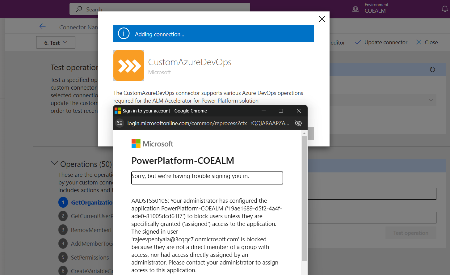 Power Platform | Connection | ‘Admin blocked users’ error – Rajeev ...