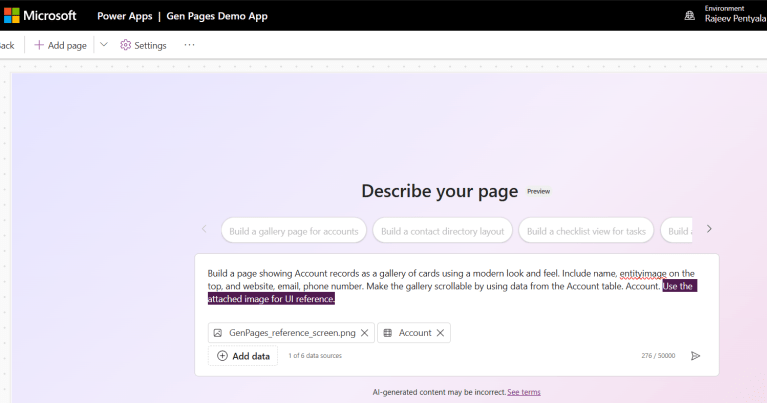 Model Driven Apps | Generative pages (preview) – Rajeev Pentyala ...