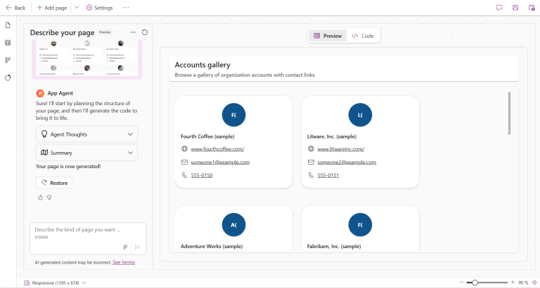 Model Driven Apps | Generative pages (preview) – Rajeev Pentyala ...