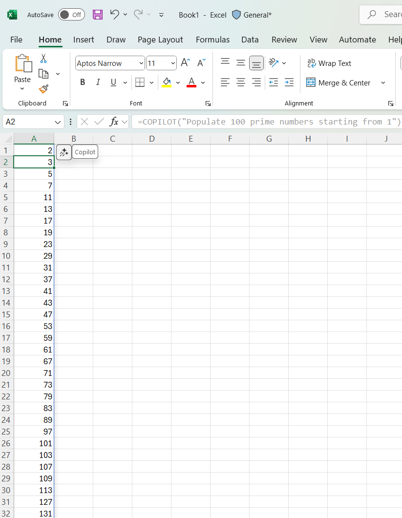 COPILOT function in Excel – Rajeev Pentyala – Technical Blog on Power Platform, Azure and AI