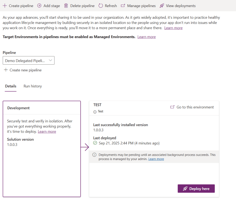 Power Platform Pipelines | Delegated Deployment with a Service ...