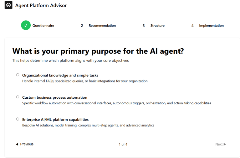 Agent Platform Advisor: Choosing the Right Microsoft Copilot Made Easy ...